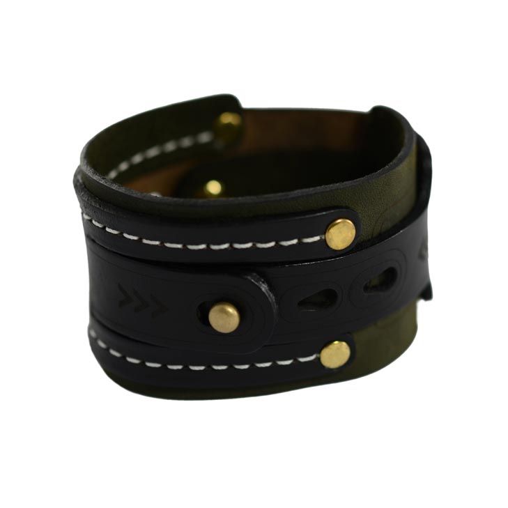 Dual Lock Bracelet - BlackChromexcel/Dark Olive-Chamois