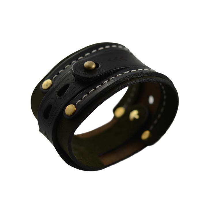 Dual Lock Bracelet - BlackChromexcel/Dark Olive-Chamois