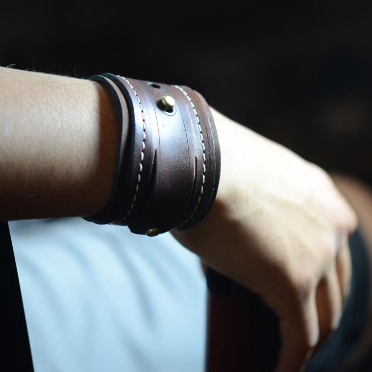 Dual Lock Bracelet - Brown Chromexcel / Tobacco-Chamois
